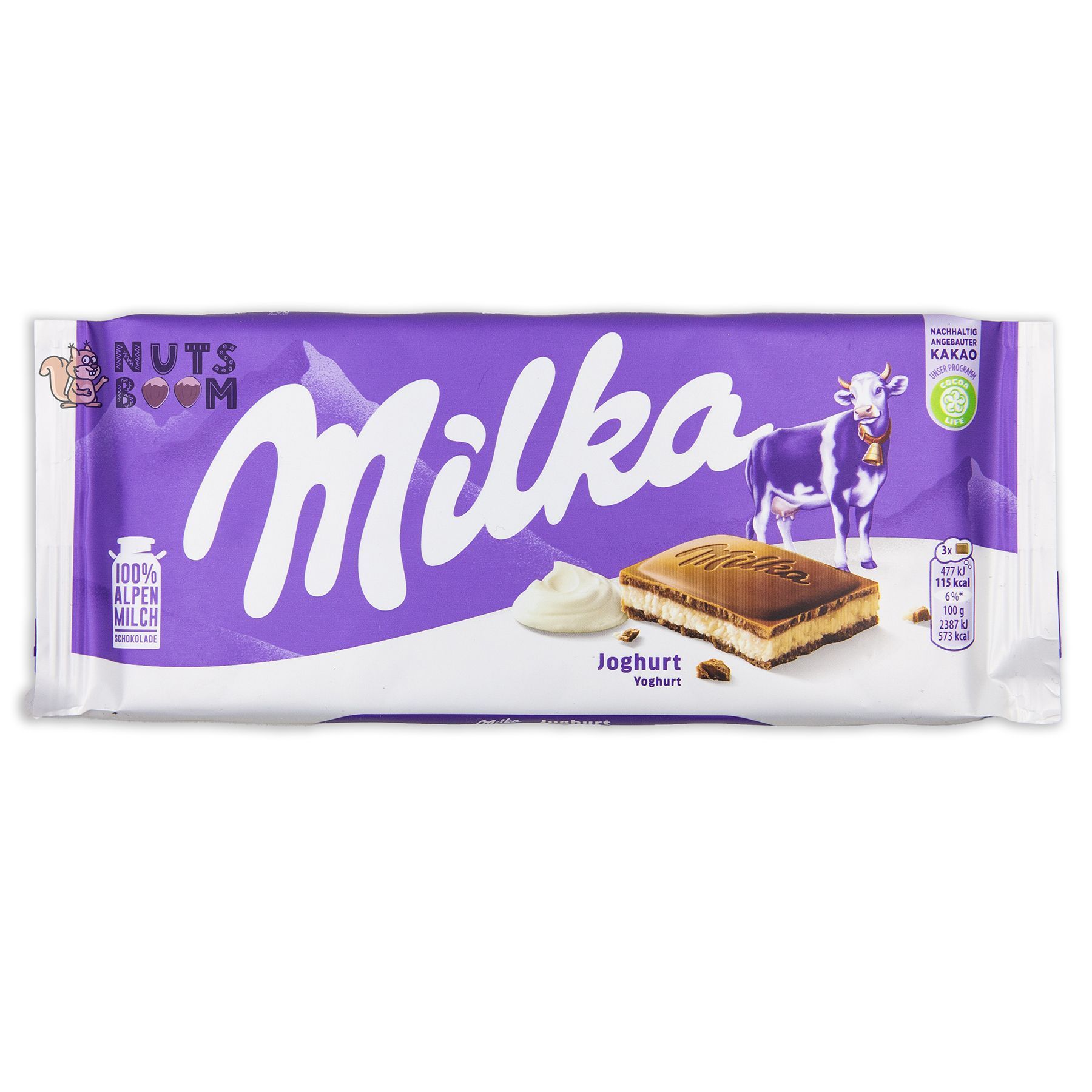 Шоколад Milka Йогуртовый Крем - Nuts Boom — Орехи и Сухофрукты в Украине